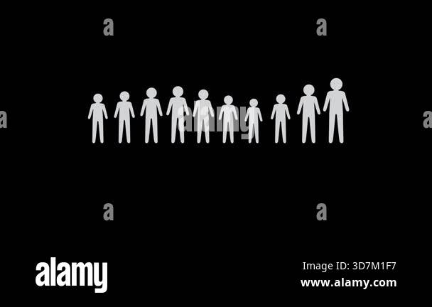 Animation illustrating percentage increase of blue figures among gray ...