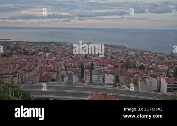 Trabzon -Turkey- September 26 2024: Trabzon city Panoramic view from ...