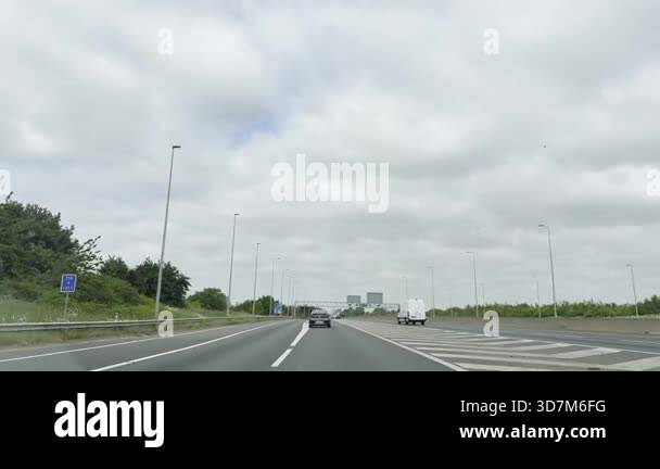 Car Drive on British Highways Between London Luton and Birmingham ...