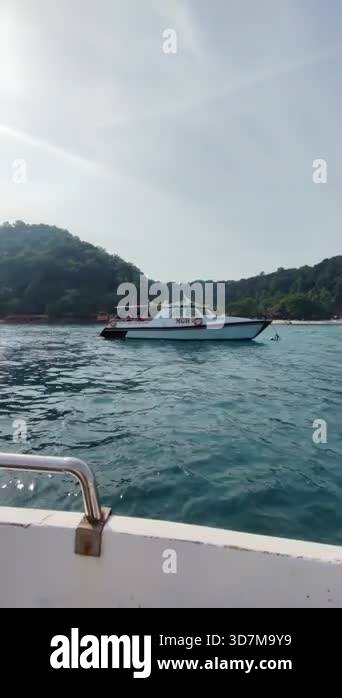 Malaysia, Pulau Kapas - July 20, 2025 Anchored boat for tourist ...