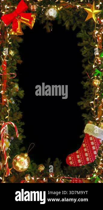 Christmas Wreath Frame is alpha motion footage for festival films and ...