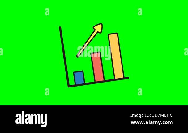 Vibrant business progress bar graph showing upward performance trend ...