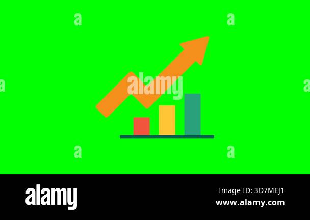 Modern flat vector illustration showing vibrant multicolor bar chart ...