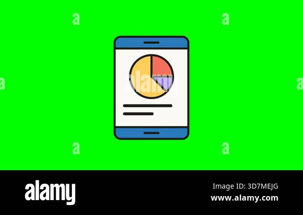 Vibrant mobile statistics report design with outlined pie chart and ...