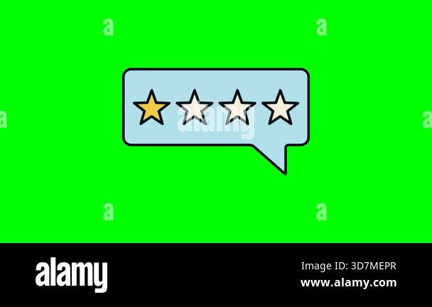 Feedback dialog box featuring four-star rating animation on neon green ...