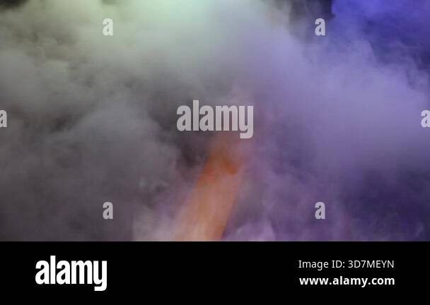 Fog Effects Smoke Machine at Stage Floor in Night Club zoom in Stock ...