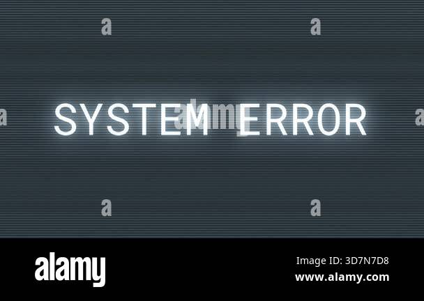 Minimalistic System Error text animation on a gray background with ...