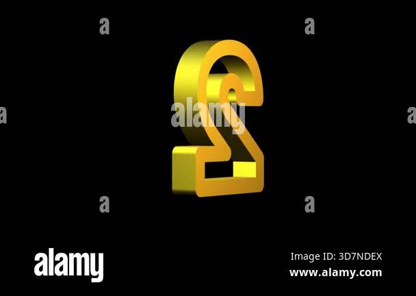 Elegant 3D Golden Number 2 Spinning with Luxury Metallic Finish ...
