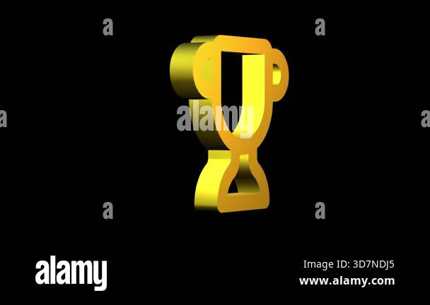 Luxury 3D Golden Trophy Spinning Animation with Shiny Reflections ...