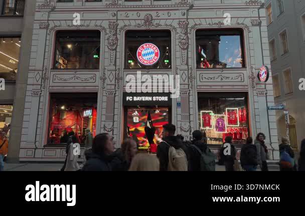 10 November 2025. Munich, Germany. FC Bayern Store facade in central ...