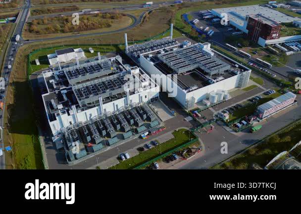 Modern datacenter facility standing in an industrial area, serving ...