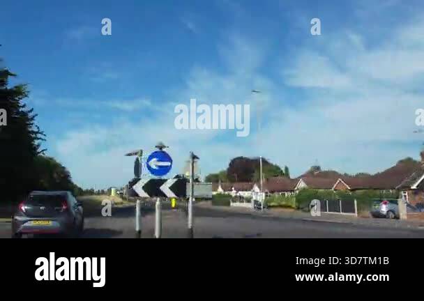 Urban Drive Through City Streets of England Cloudy Day over UK. Car ...