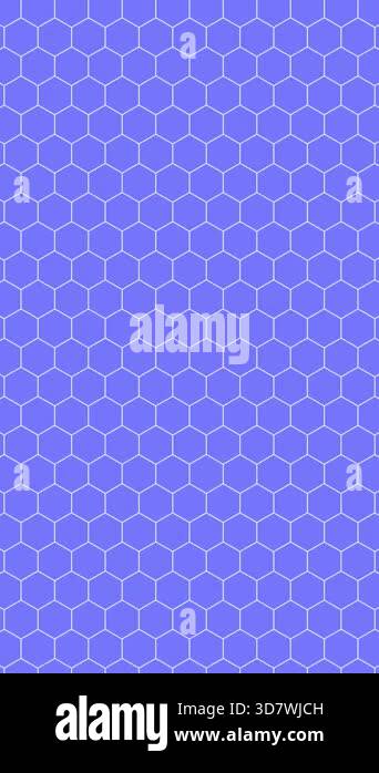 blue background animation with hexagonal pattern in line art style on vertical screen Stock ...