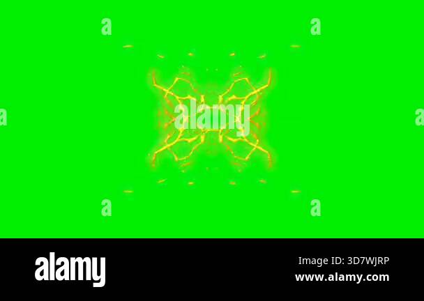 Electric energy wave vfx on green screen background Stock Video Footage ...