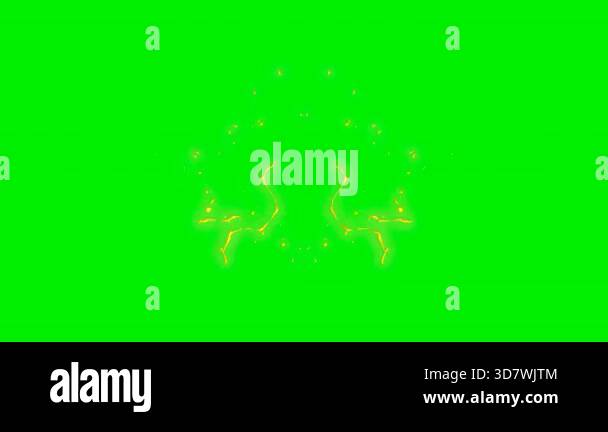 Electric energy wave vfx on green screen background Stock Video Footage ...