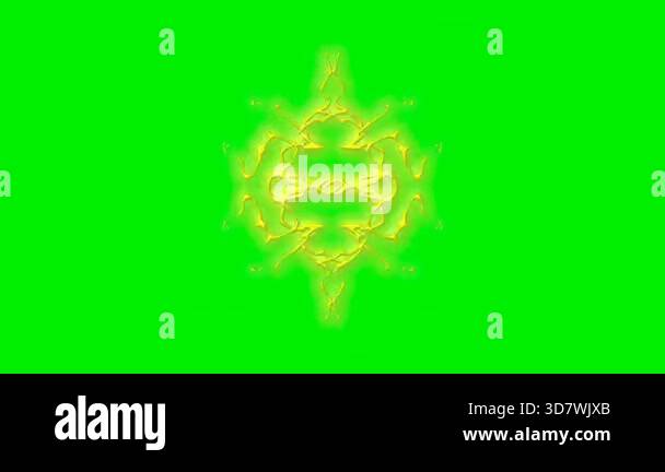 Electric energy wave vfx on green screen background Stock Video Footage ...