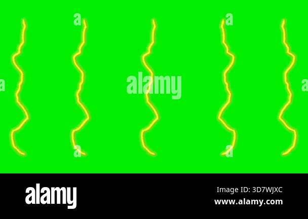 Electric energy wave vfx on green screen background Stock Video Footage ...