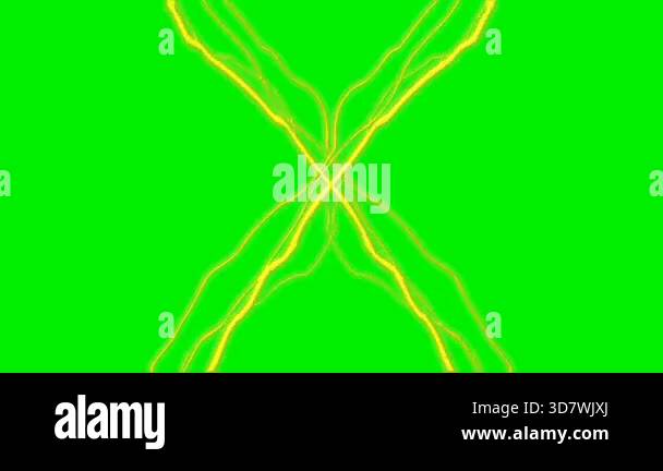 Electric energy wave vfx on green screen background Stock Video Footage ...