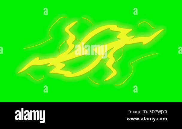 Electric energy wave vfx on green screen background Stock Video Footage ...