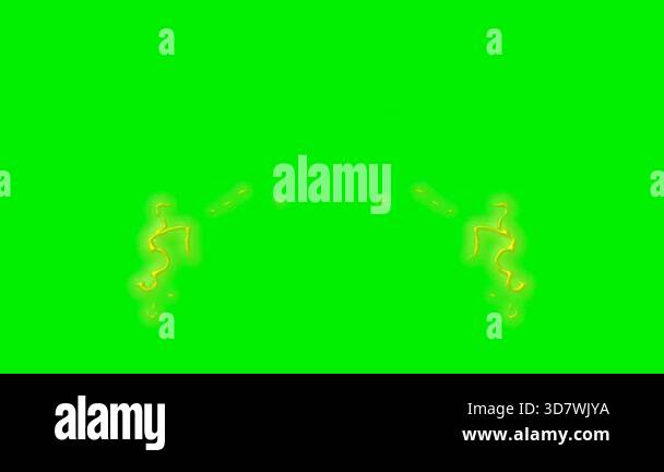 Electric energy wave vfx on green screen background Stock Video Footage ...