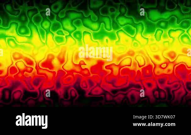 video of Abstract background featuring smoke curves and waves in reggae flag colors: green ...