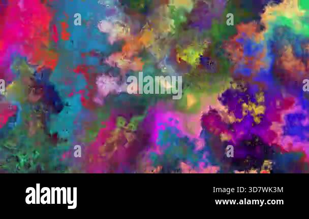 Colorful abstract waves of paint blend together, creating a vibrant ...