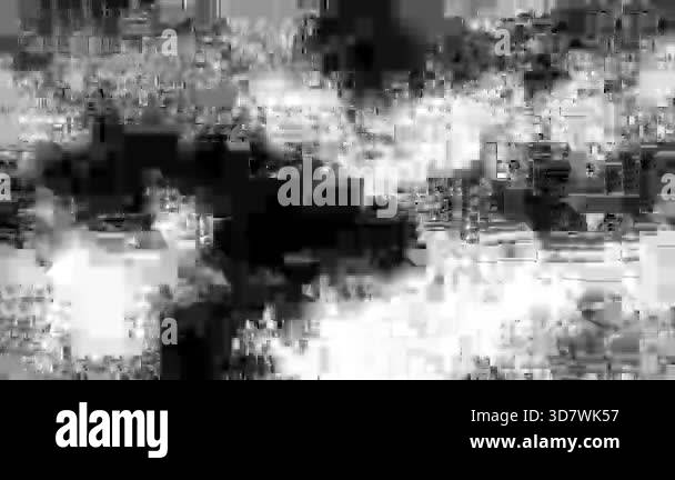 Abstract loop animation of white grunge over black. Stop motion video ...