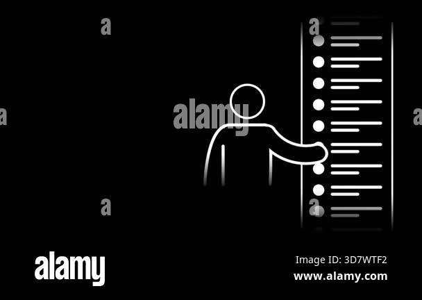 A person pointing at a vertical task list represents structured ...