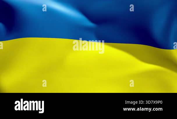 Ukrainian flag waving 30 seconds 4K ultra high quality 60fs seamless ...