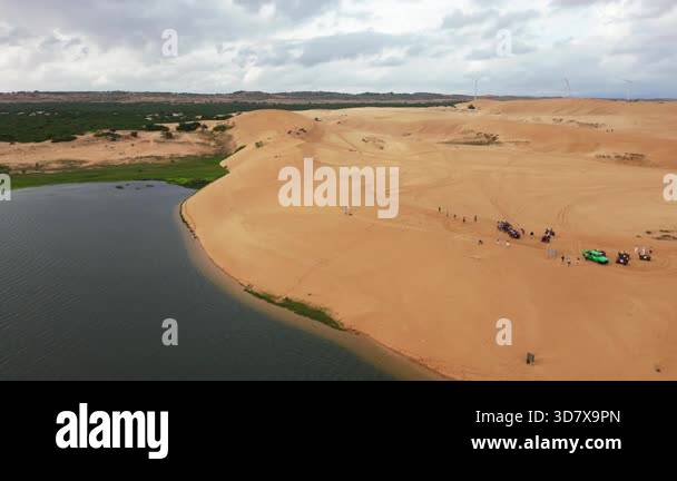 Desert sand dune in Mui Ne, South Vietnam. Tourist attraction with ...
