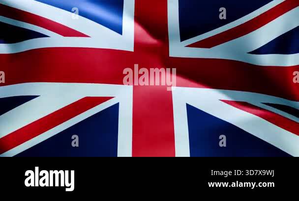 Great Britain United Kingdom flag waving 30 seconds 4K ultra high ...