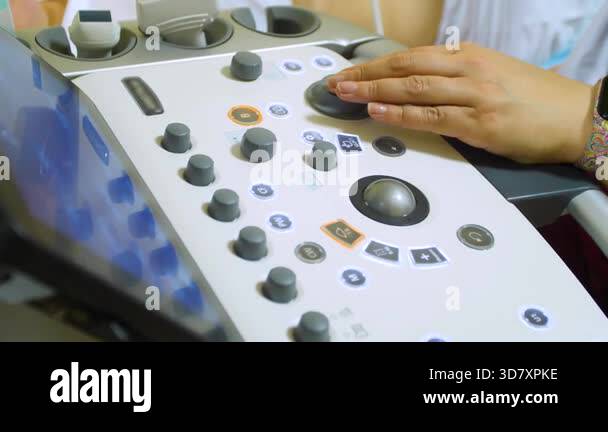 Modern ultrasound device. Ultrasound examination of internal organs. A ...