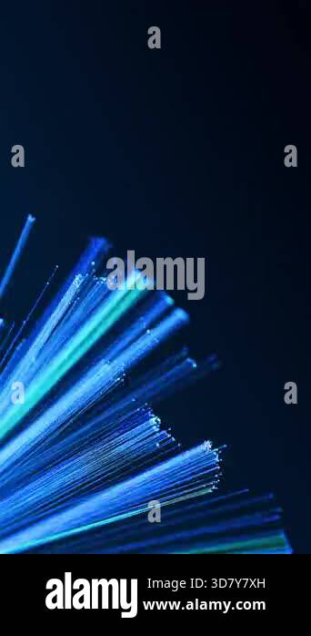 Illuminated fiber optic cables. Glowing internet data streams. Digital ...
