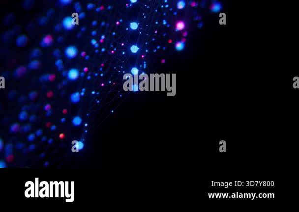 Closeup of Neural network model, LLM structure animation. AI big data ...