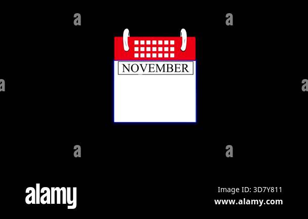 november calendar on the black background Stock Video Footage - Alamy