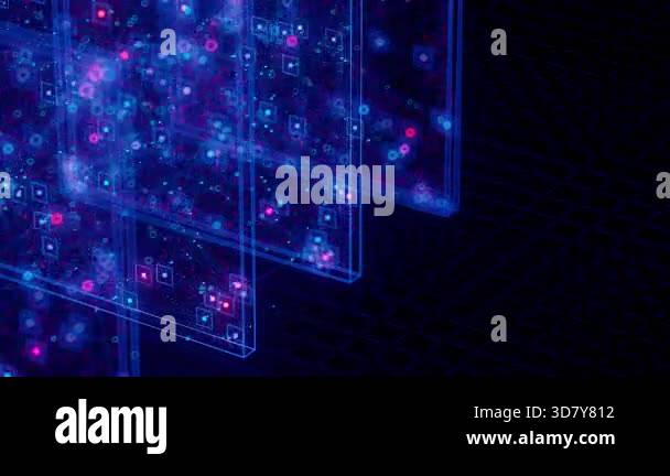 Neural network model, LLM structure animation. AI big data processing ...