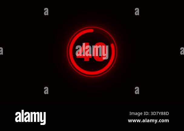 neon number 3 d red glowing light Stock Video Footage - Alamy