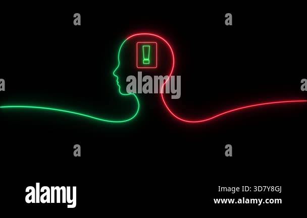 human head with a plug in neon light Stock Video Footage - Alamy