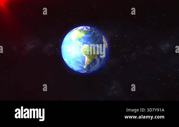 planet earth in red space Stock Video Footage - Alamy