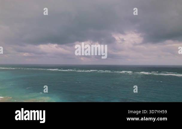 Dark clouds over deep blue sea during a tropical storm in Yucatan ...