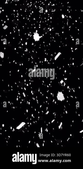 Snowfall Overlay on Transparent Black Background Stock Video Footage ...