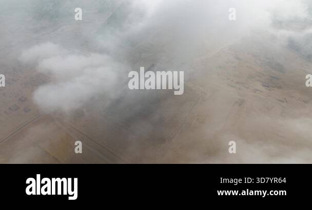 Aerial view of the Egyptian Pyramids in Giza with dynamic cloud ...