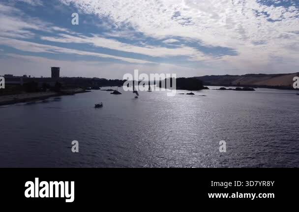Experience stunning aerial views of Aswan in Egypt, showcasing the ...