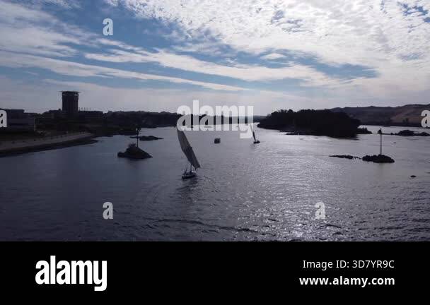 Experience stunning aerial footage of Aswan Egypt, showcasing the ...
