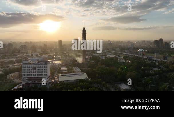 Cairo Egypt - March 9, 2024: Cairo Tower highlights stunning aerial ...