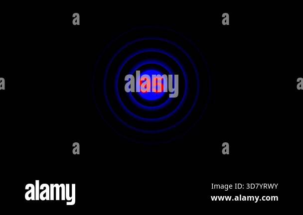 digital number 6 in the blue circle on a black background. 3 d ...
