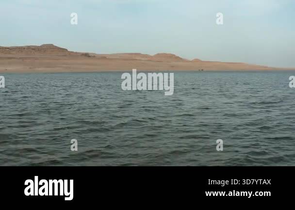 Discover the breathtaking aerial landscape view of Qaroun Lake in ...