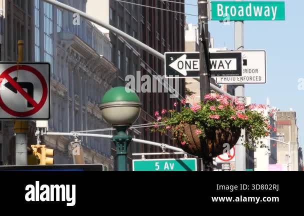 New York City Broadway street sign in Manhattan Midtown, United States ...