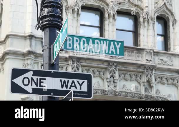 New York City Broadway street sign in Lower Manhattan, United States ...