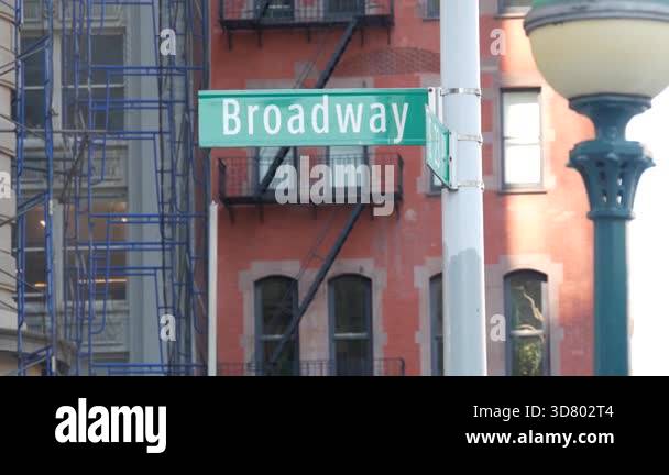 New York City Broadway street sign in Manhattan Midtown, United States ...